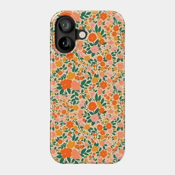Bohemian Orange Floral Aesthetic Botanical Pattern Case for iPhone 11 ...