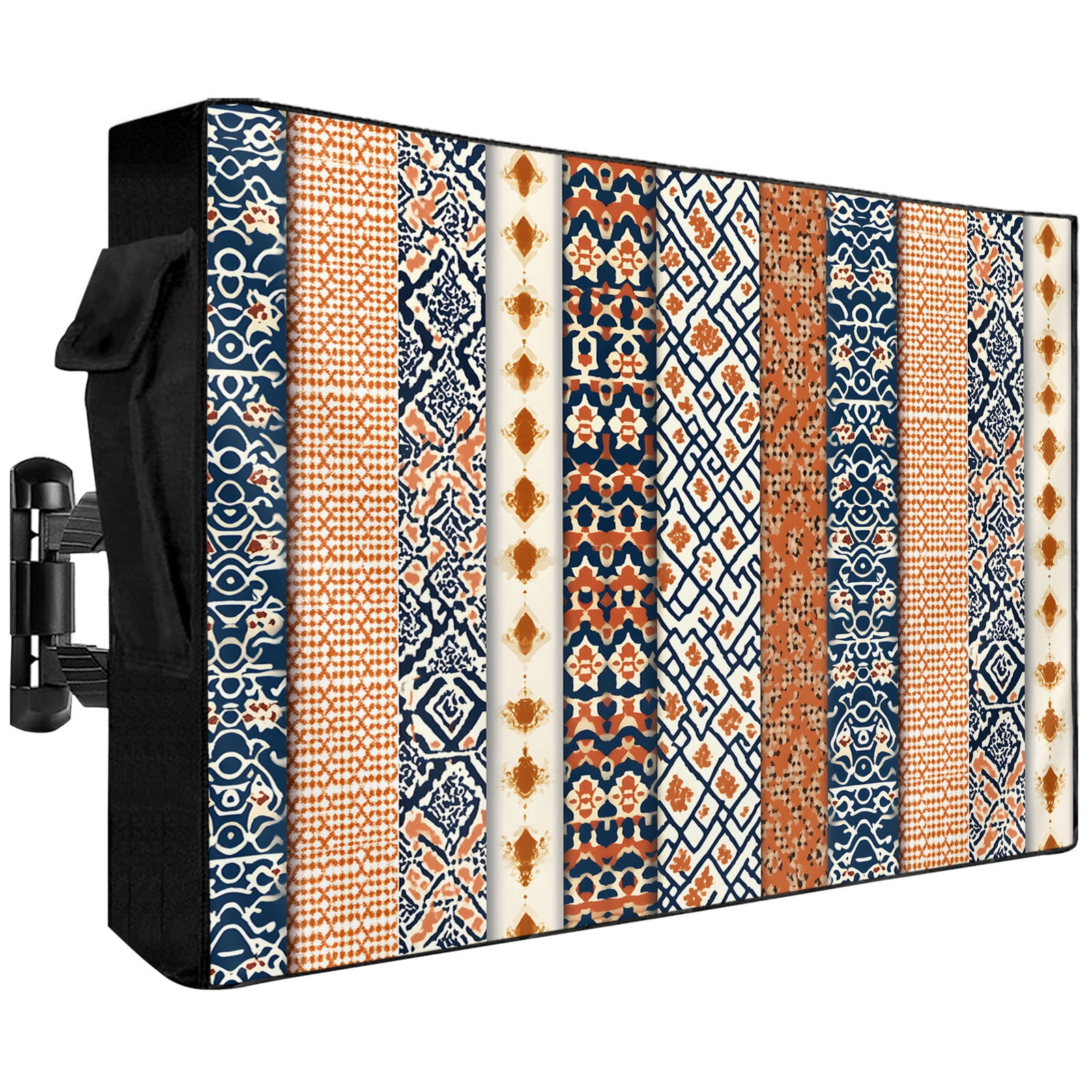 Bohemian Orange Outdoor TV Cover 30 to 32 inch Floral Geometric Texture ...