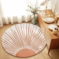 Bohemian Orange Sun Light Round Rug 3ft Abstract Minimalism Art ...