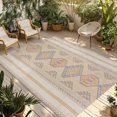 Bohemian Outdoor Rug 6x9 ft Traditional Ethic Pattern Colorful Stripes ...