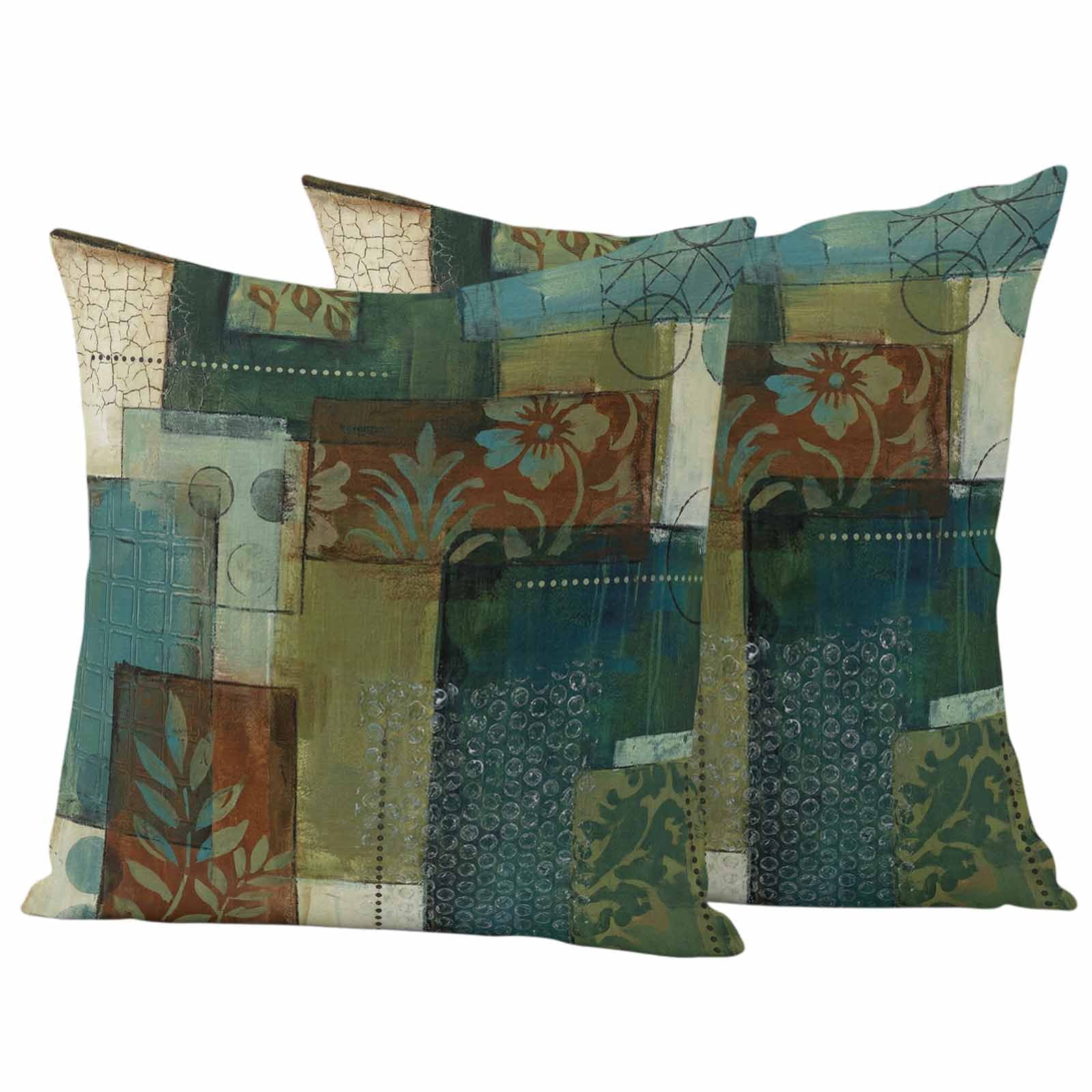 Bohemian Outdoor Waterproof Throw Pillow Covers Set of 2, 18"x18 ...