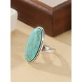 Bohemian Oval Synthetic Turquoise Ring In Silvertone, Color 9 - Walmart.com
