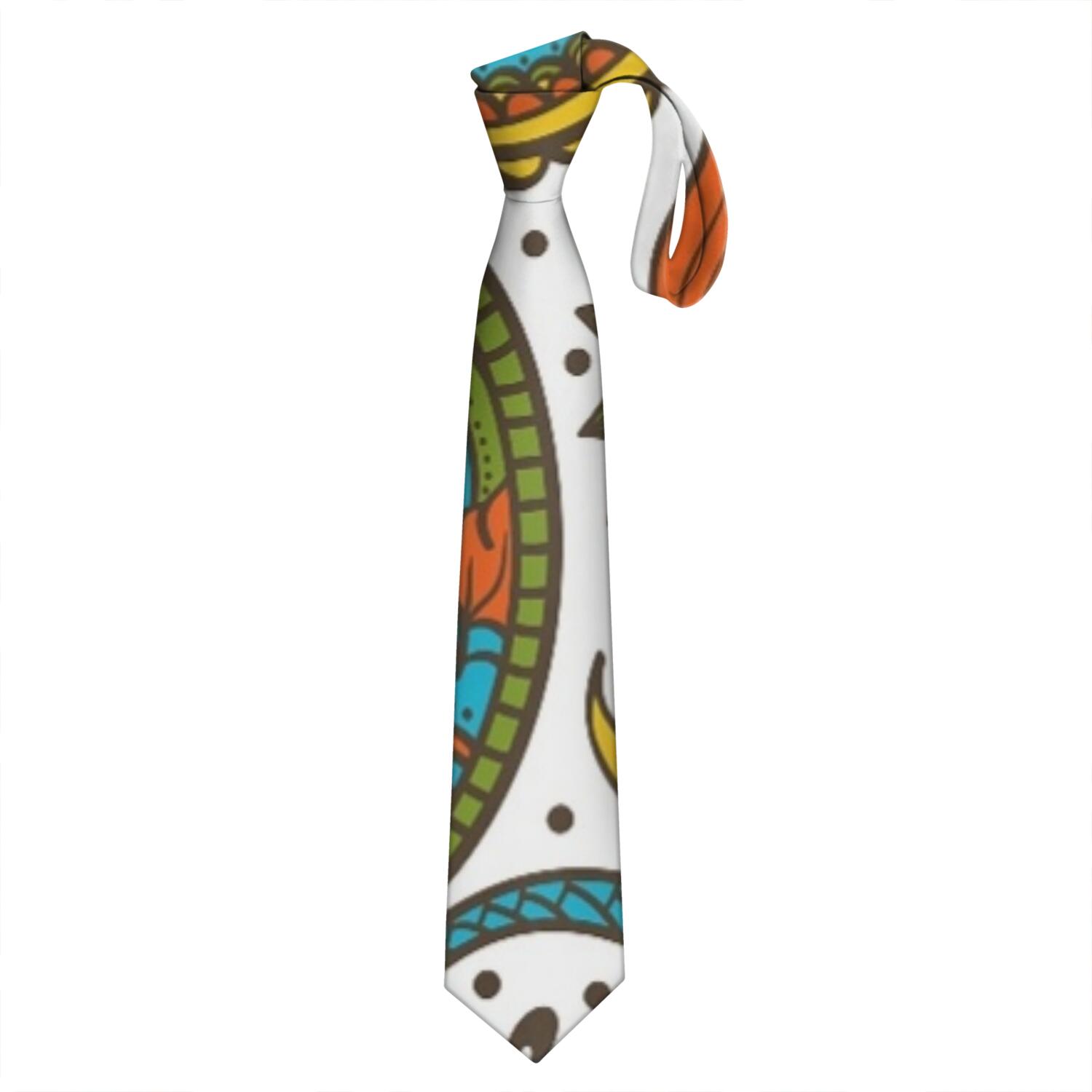 Bohemian Paisley Men's Tie - Retro Floral Satin Formal Necktie, Elegant ...