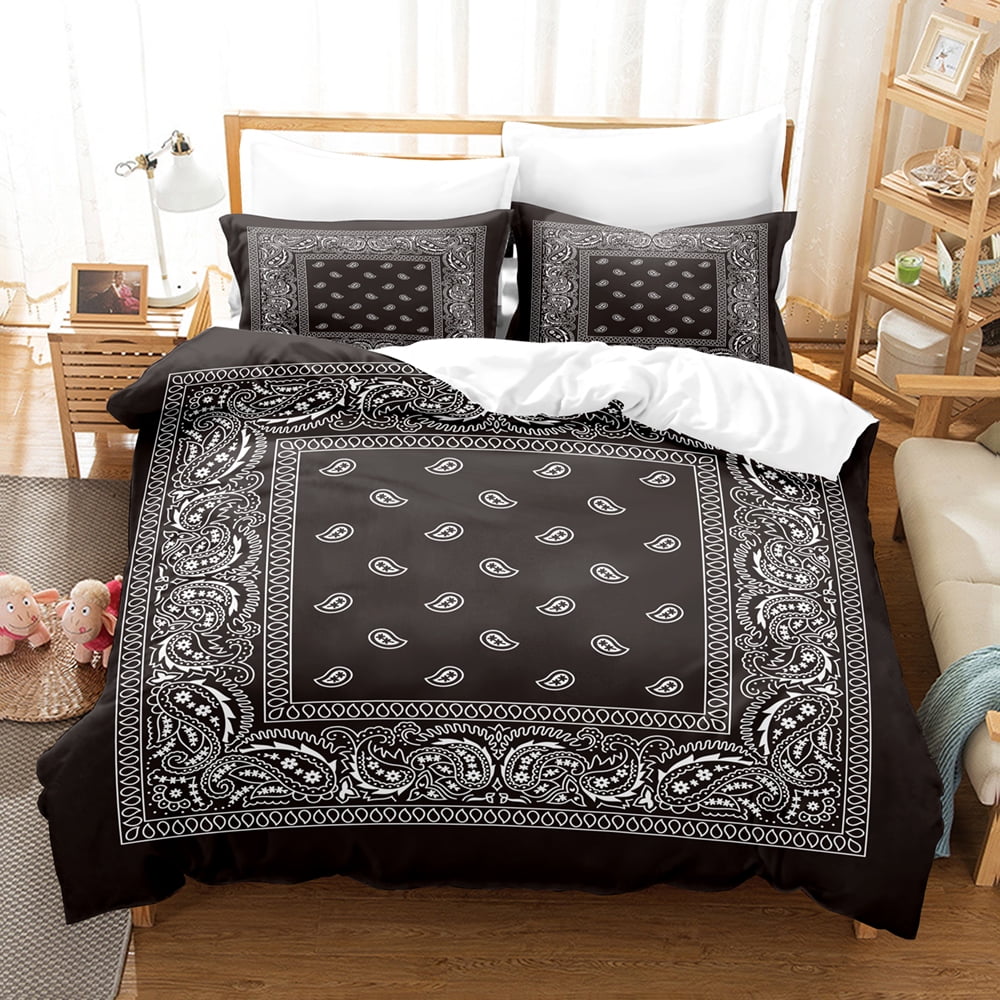 Bohemian Paisley Pattern Retro Duvet Cover Pillowcase 3pcs Digital ...