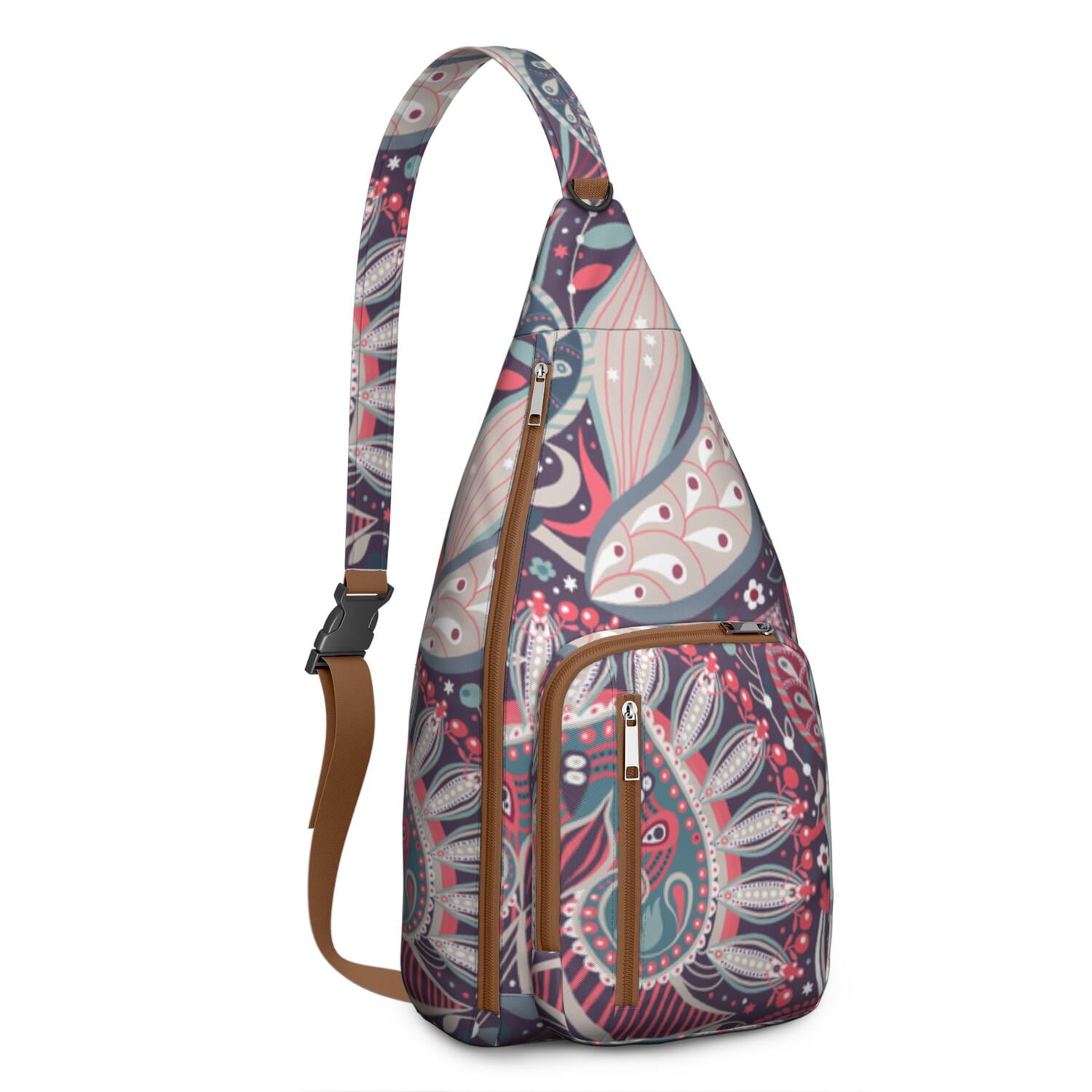 Bohemian Paisley Sling Bag - Colorful Mandala Pattern Crossbody Pack ...