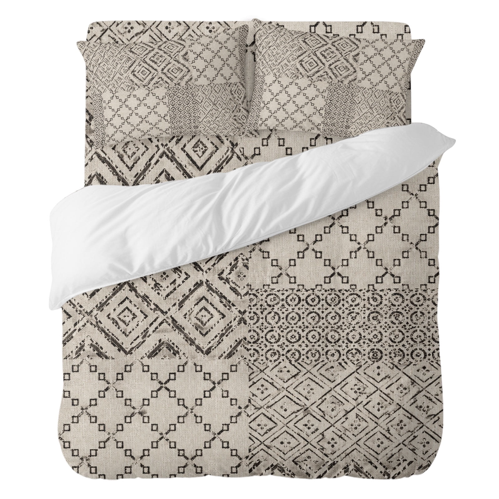 Bohemian Patchwork Bedding Duvet Cover Set California King Size 4 ...