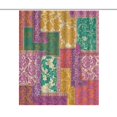 Bohemian Patchwork Purple Coral Pattern Print Shower Curtain,Cloth ...