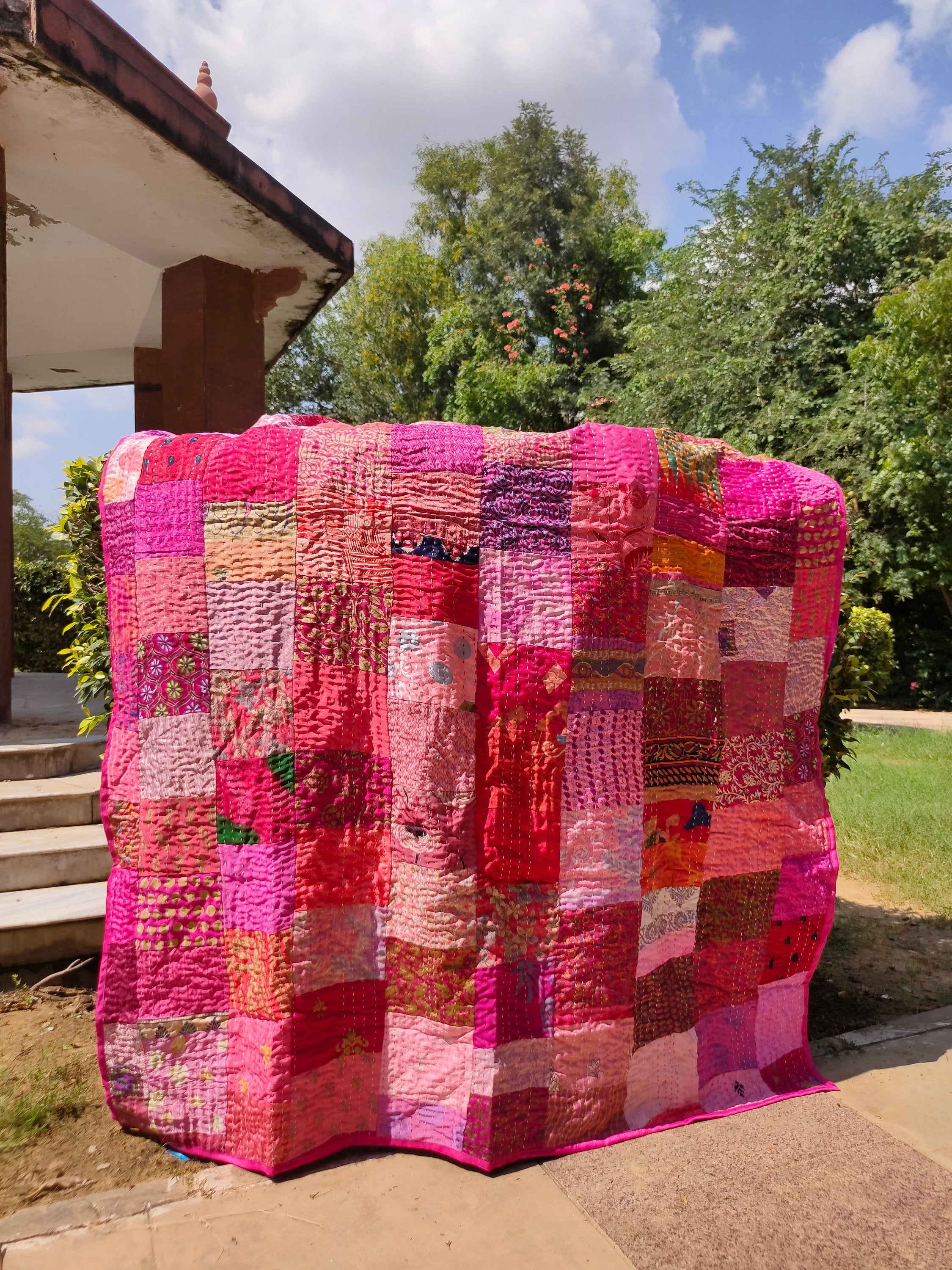 Bohemian Patchwork Quilt Kantha Quilt Handmade Vintage Quilts Boho King ...