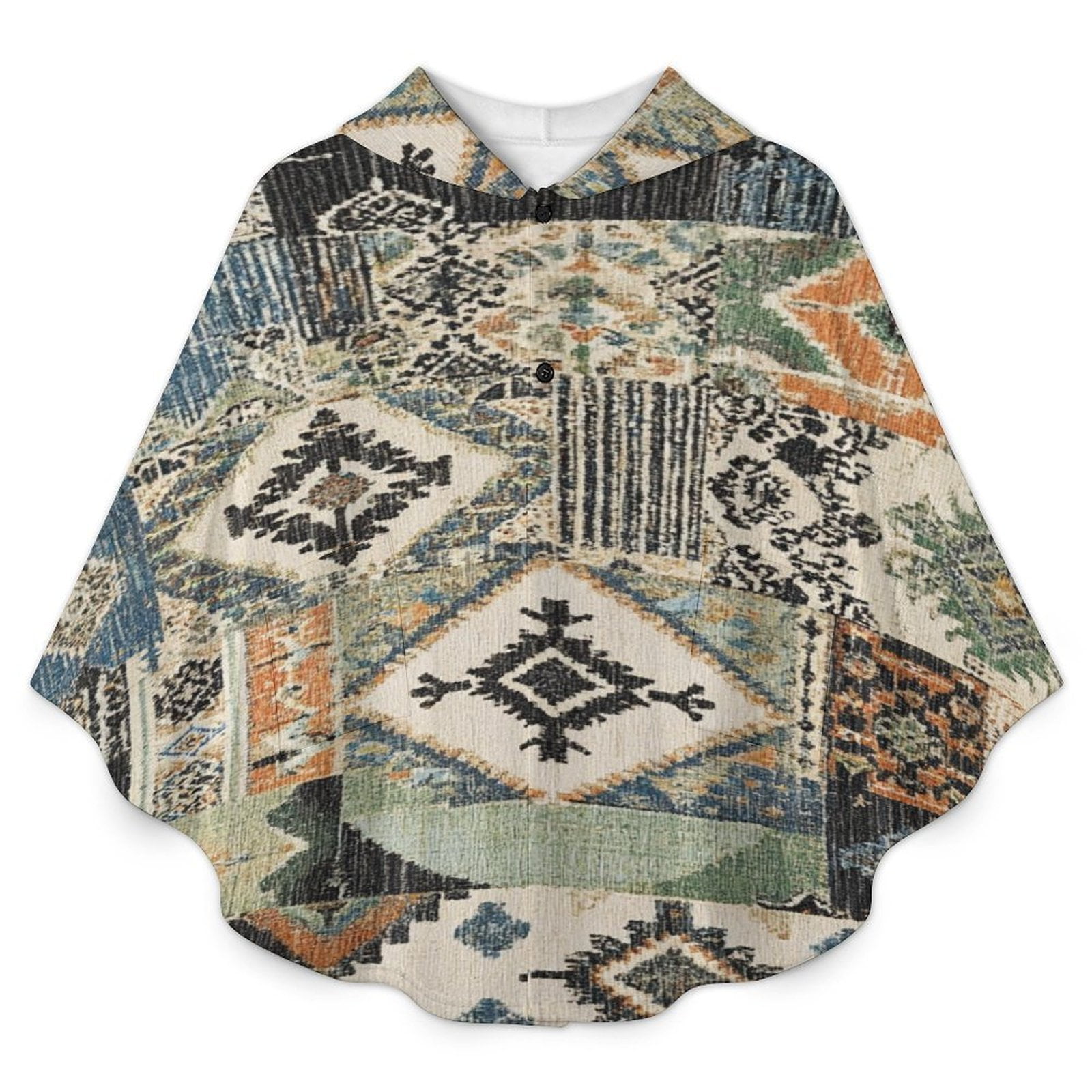 Bohemian Patchwork Rug Design Blanket Oversized Wearable Hooded Blanket ...