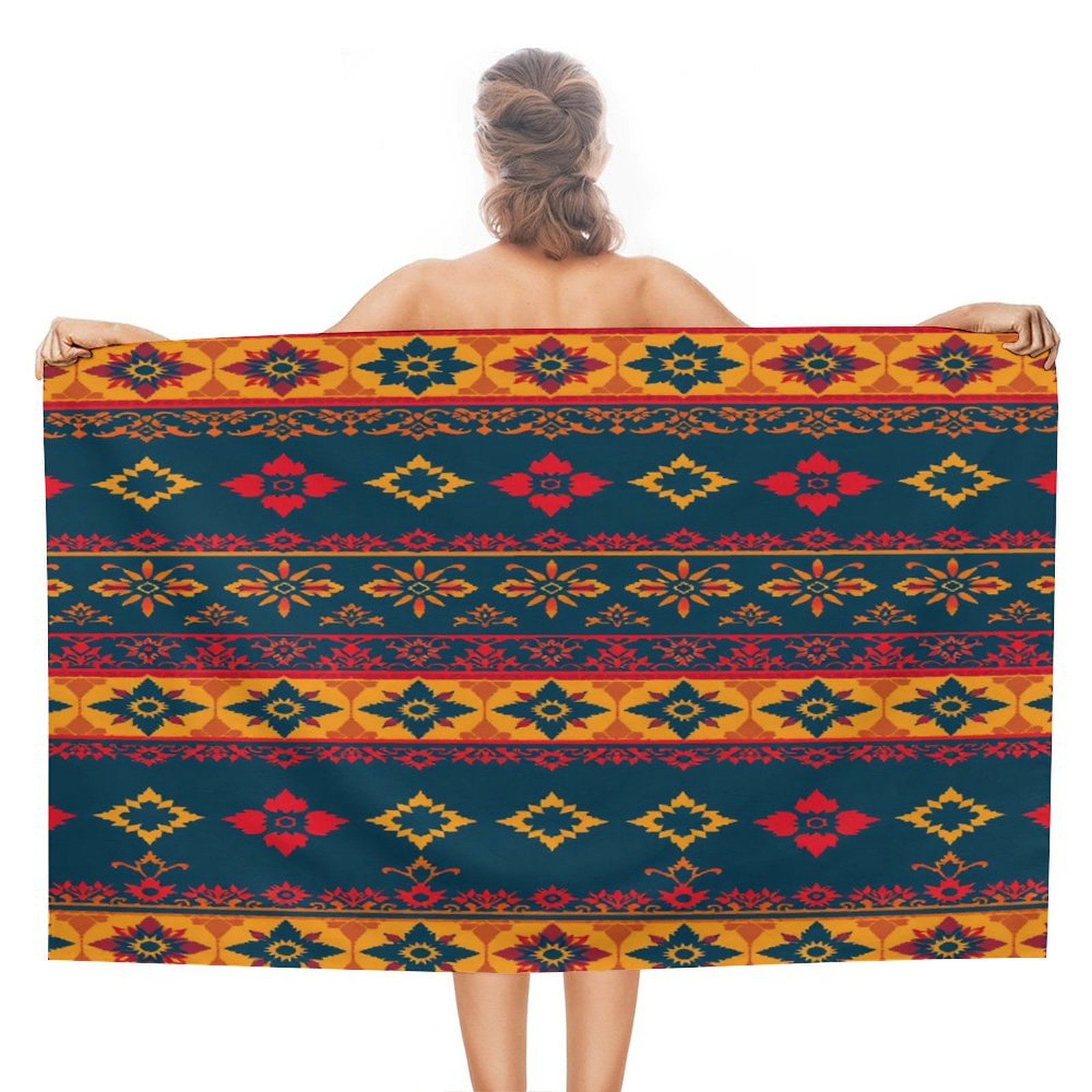 Bohemian Pattern Beach Blanket Soft Absorbent Lightweight Long Wide ...