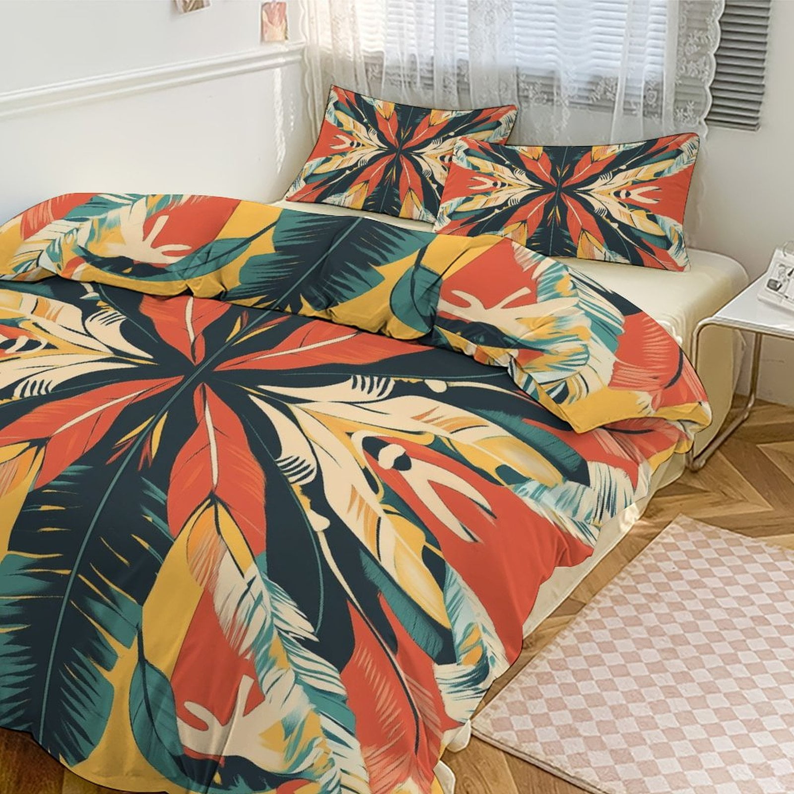 Bohemian Pattern Bedding Sets Twin Duvet Cover 3 Piece Cute Bed Set for ...