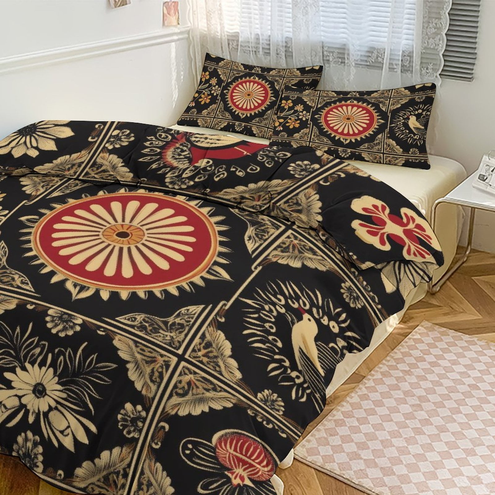 Bohemian Pattern Bedding Sets Twin Duvet Cover 3 Piece Cute Bed Set for ...