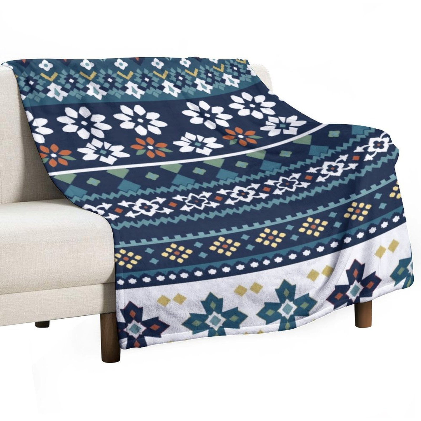 Bohemian Pattern Blanket Flannel Bed Sofa Travel Camping Super Soft ...