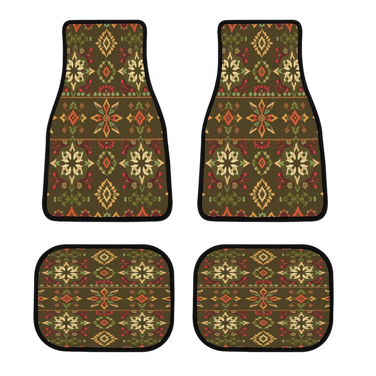 Bohemian Pattern Car Floor Mats 4 Pieces Car Floor Mats Full Set, All ...