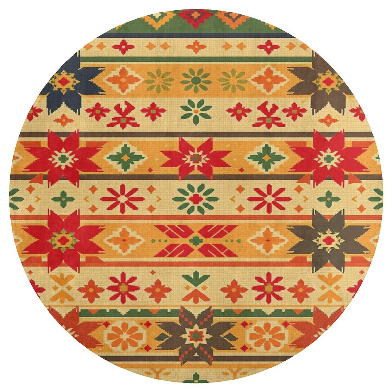 Bohemian Pattern Circular Carpet Floor Mat Living Room Sofa Room Bed ...