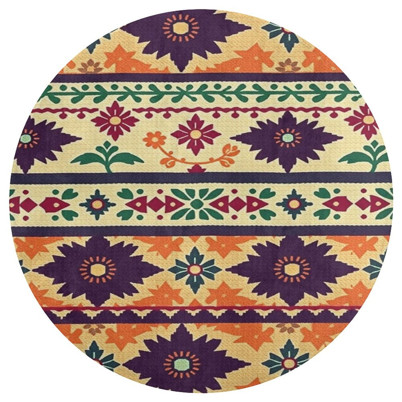 Bohemian Pattern Circular Carpet Floor Mat Living Room Sofa Room Bed ...