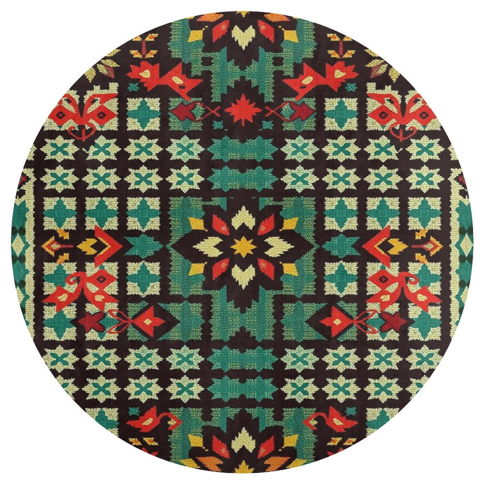 Bohemian Pattern Circular Carpet Floor Mat Living Room Sofa Room Bed ...