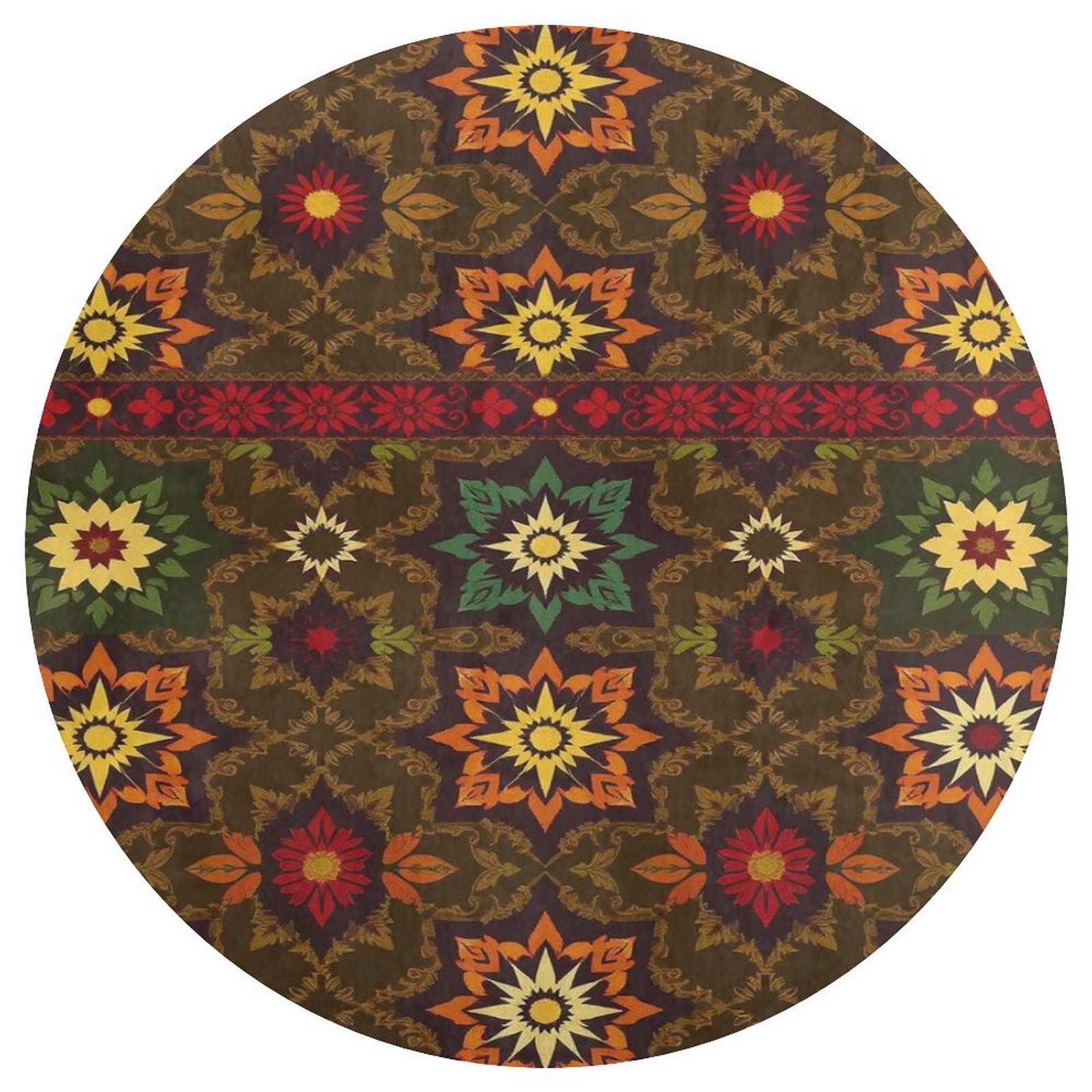 Bohemian Pattern Circular Carpet Floor Mat Living Room Sofa Room Bed ...