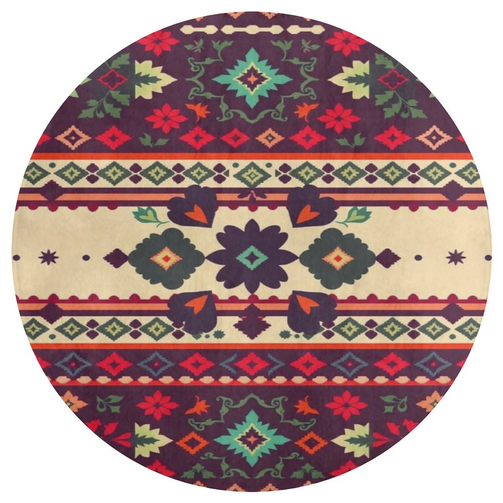 Bohemian Pattern Circular Carpet Floor Mat Living Room Sofa Room Bed ...
