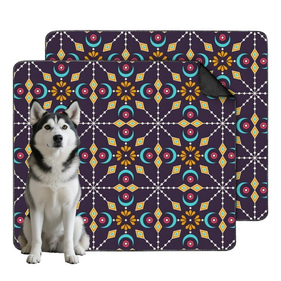 Bohemian Pattern Pet Training Mat Washable, 35x41 Inch Reusable Puppy ...