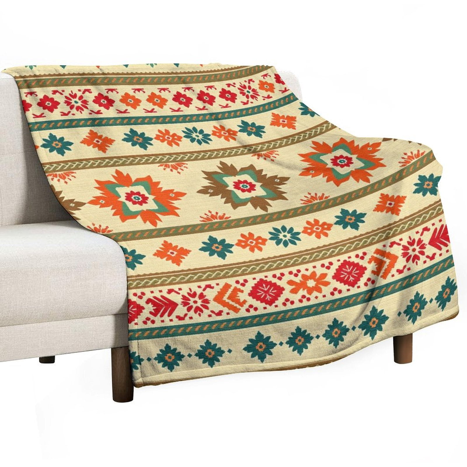 Bohemian Pattern Plush Throw Blankets Cartoon Cute Blanket for Bedding ...