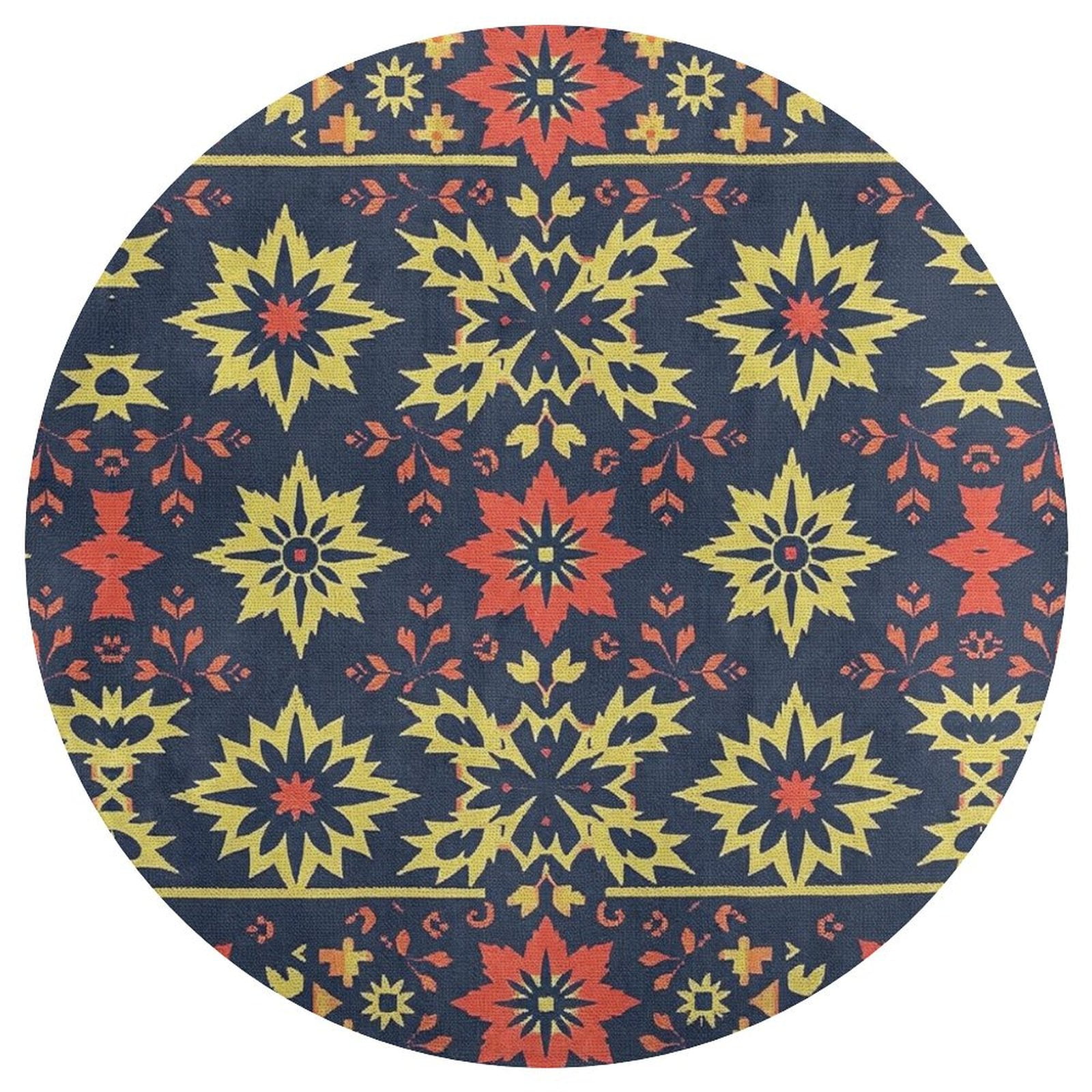 Bohemian Pattern Round Area Rug Floor Carpets Washable Indoor Floor ...