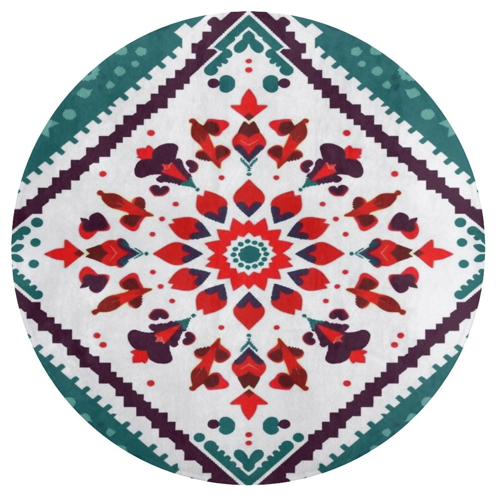 Bohemian Pattern Round Area Rug Floor Carpets Washable Indoor Floor ...