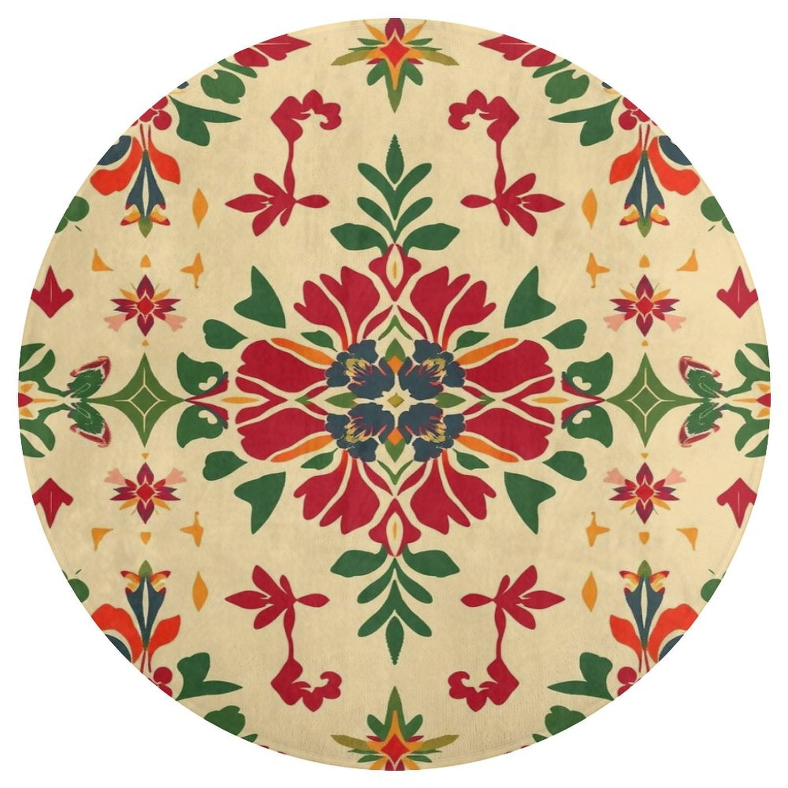 Bohemian Pattern Round Area Rug Floor Carpets Washable Indoor Floor ...
