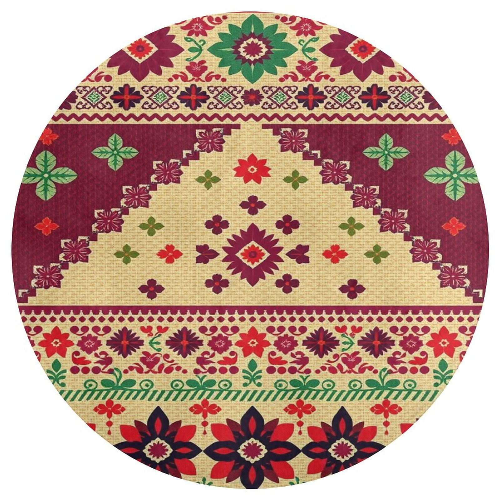Bohemian Pattern Round Area Rug Floor Carpets Washable Indoor Floor ...