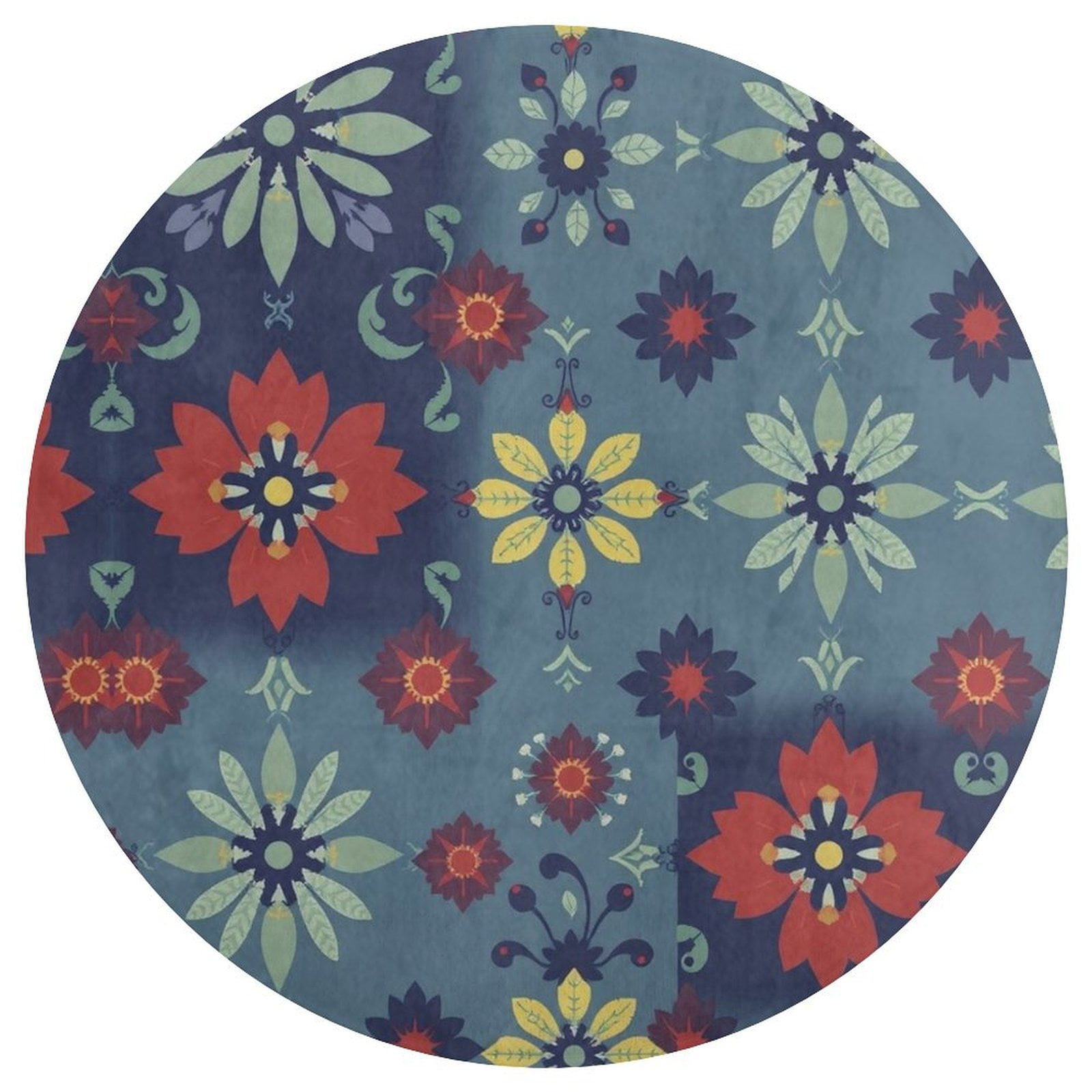 Bohemian Pattern Round Area Rug Soft Sofa Nursery Carpet Floor Mat Non ...