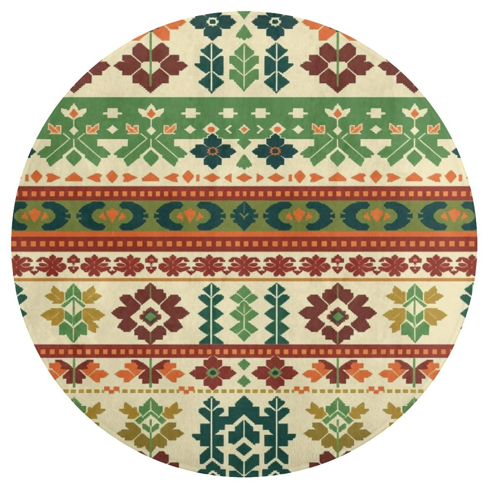 Bohemian Pattern Round Area Rug Soft Sofa Nursery Carpet Floor Mat Non ...