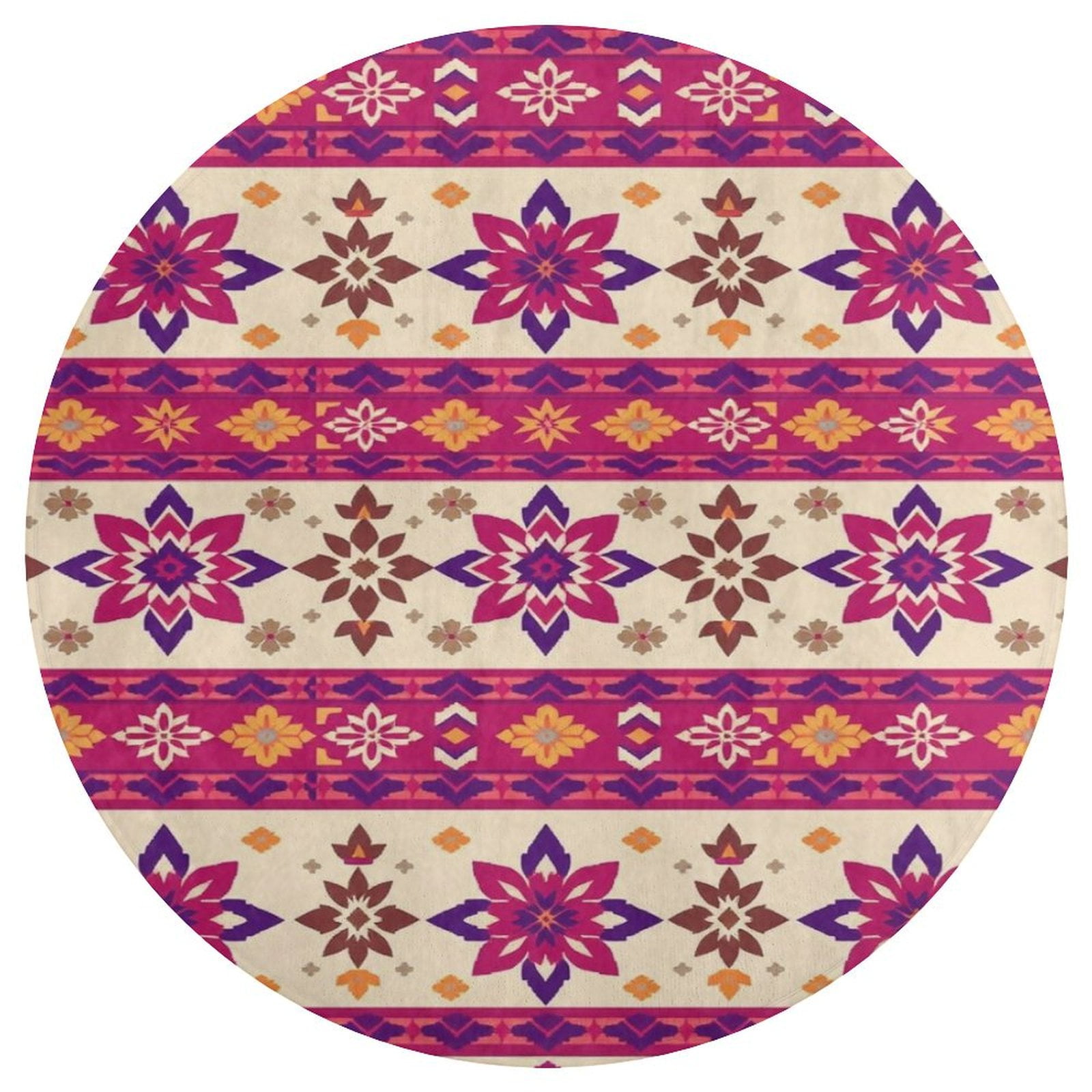 Bohemian Pattern Round Area Rug Soft Sofa Nursery Carpet Floor Mat Non ...