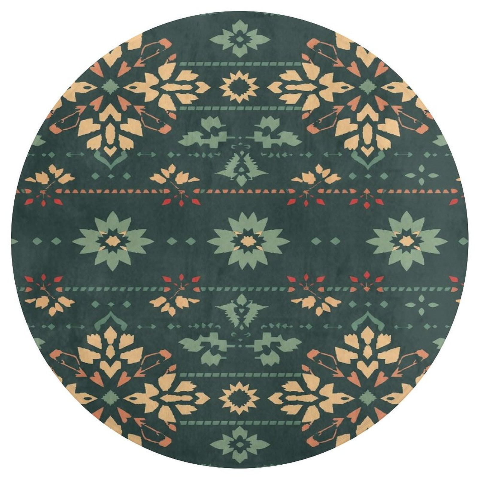 Bohemian Pattern Round Area Rug Soft Sofa Nursery Carpet Floor Mat Non ...