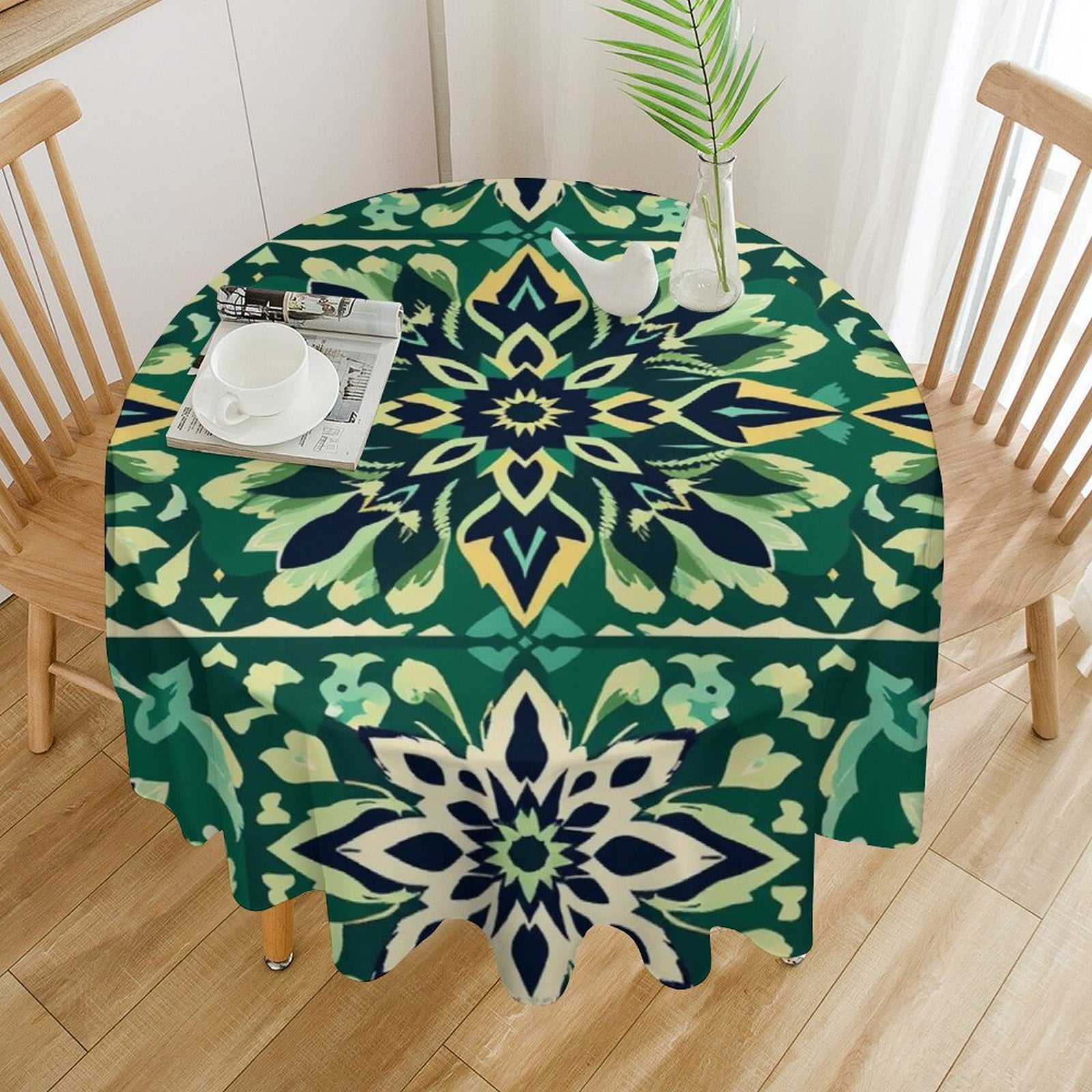 Bohemian Pattern Round Polyester Tablelcoth Circular Table Cover,Multi ...