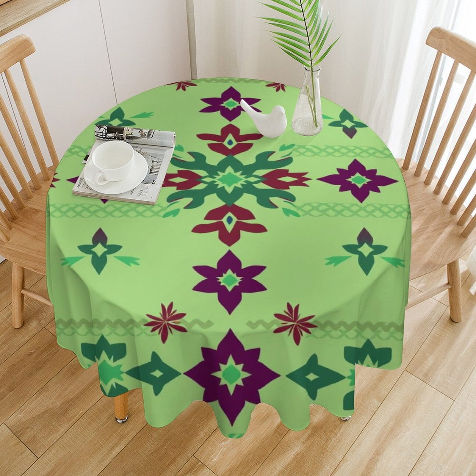Bohemian Pattern Round Tablecloths Circular Table Cover Washable ...