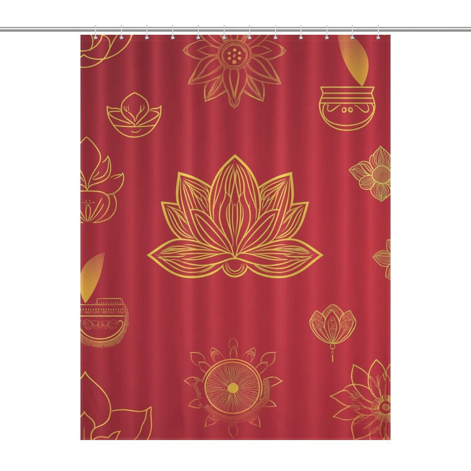 Bohemian Pattern Shower Curtains - Bath Shower Curtain Set with 12 ...