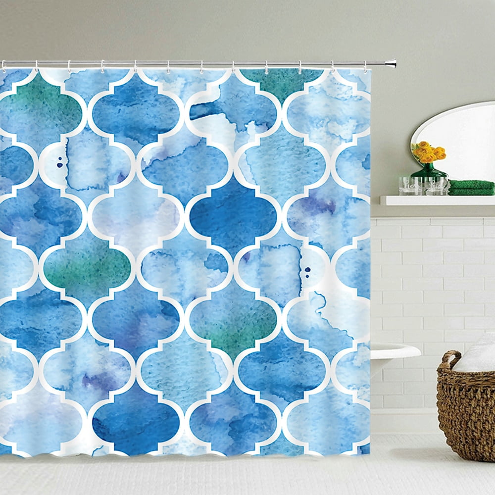 Bohemian Pattern Shower Curtains Waterproof Bath Screen Curtain For