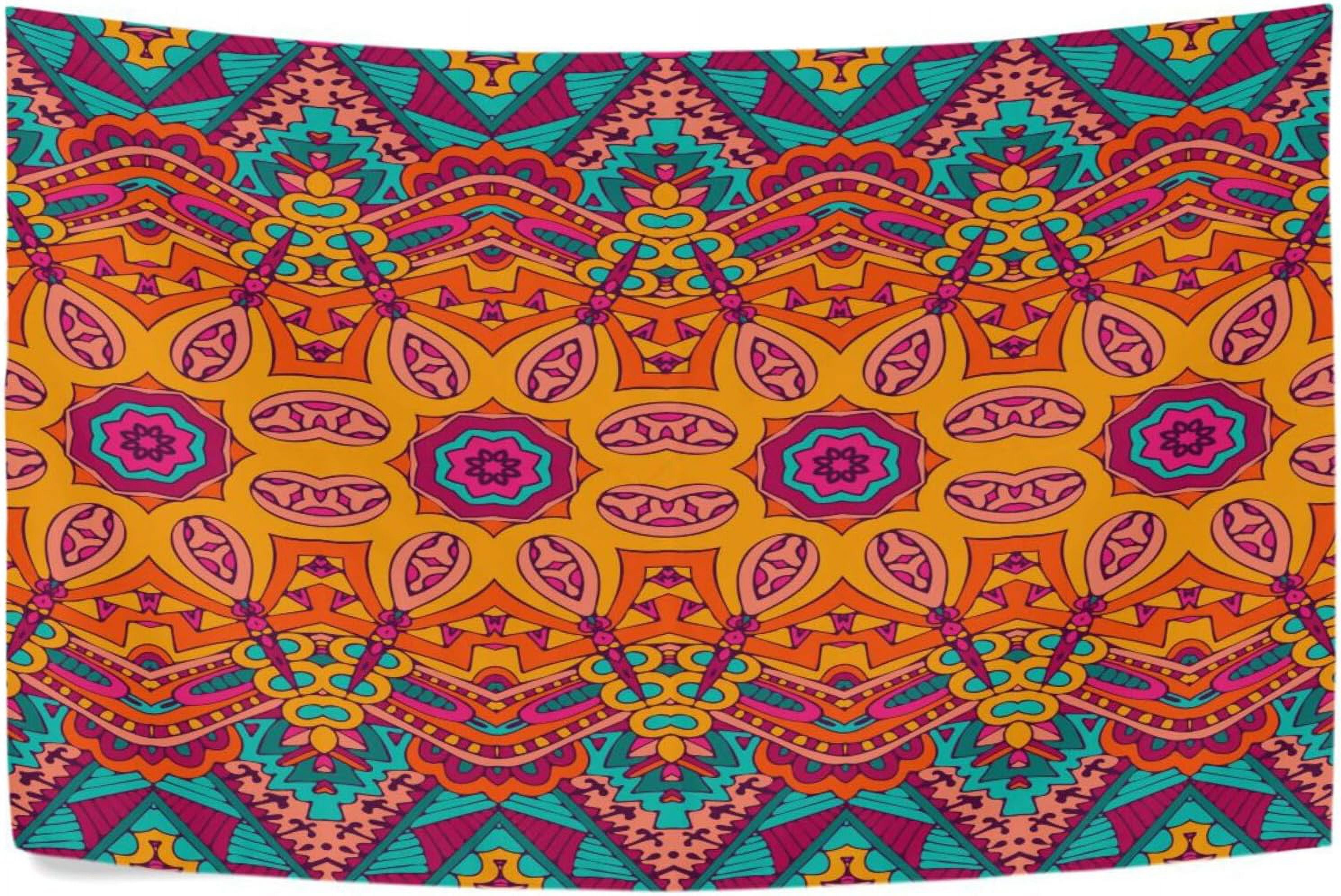 Bohemian Pattern Tapestry Wall Hanging Tapestries Happy Colorful Hippie ...