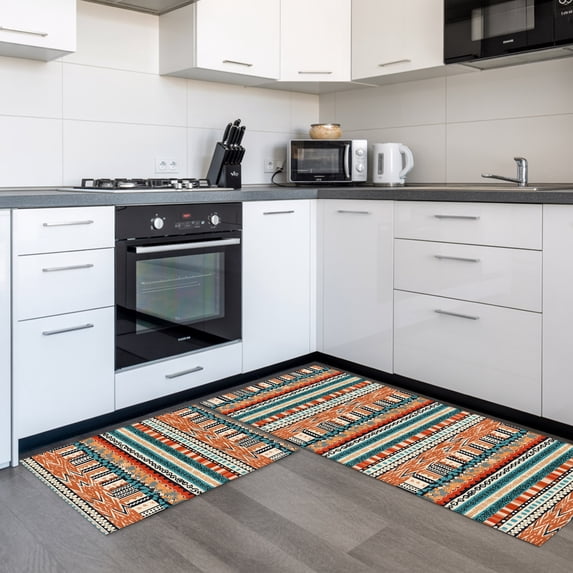 Bohemian Patterns 2 Pieces Non-Slip Kitchen Mat Set, Retro Seamless ...