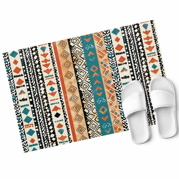 Bohemian Patterns Door Mat Coloed Seamless Stitching Non Slip Absorbent ...