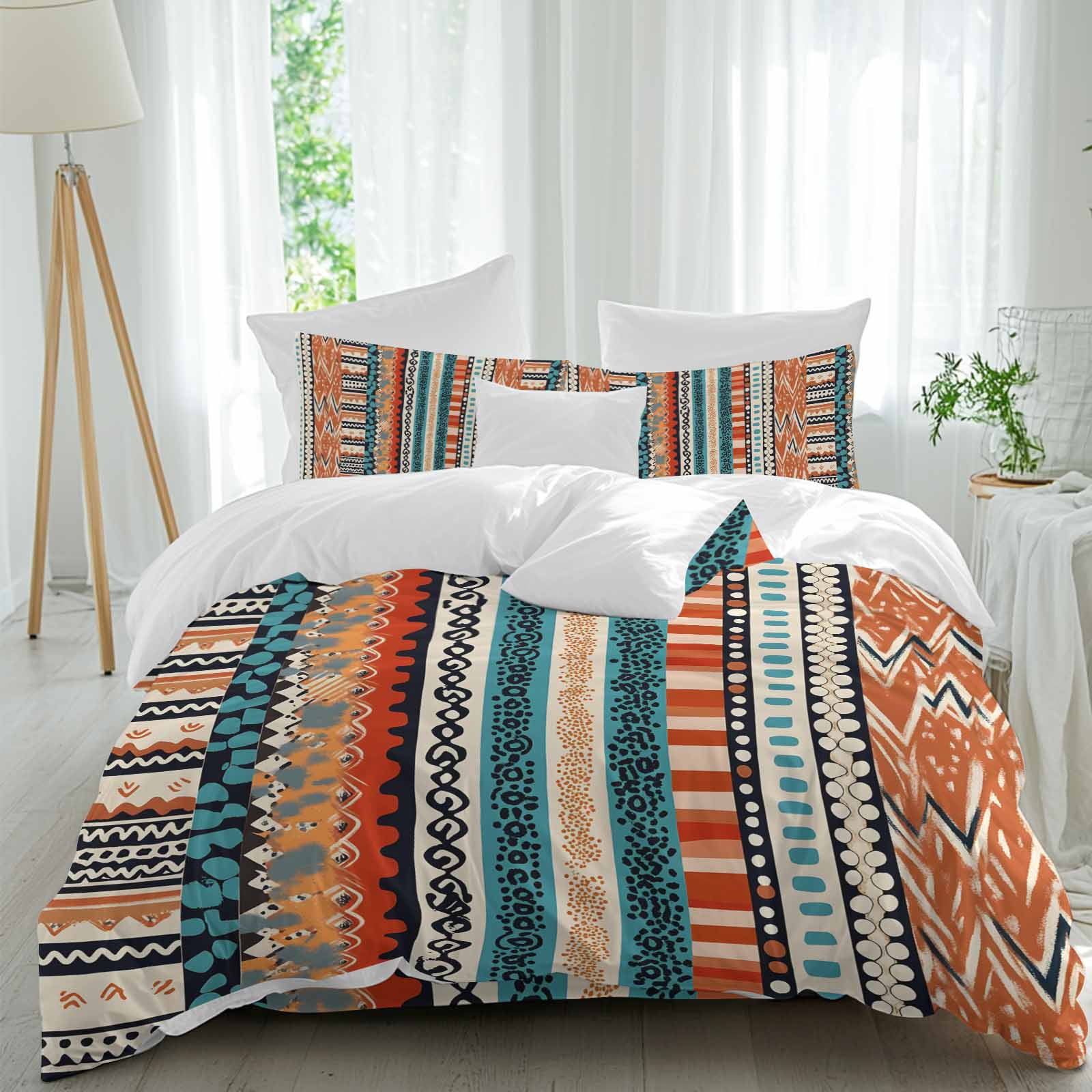 Bohemian Patterns Duvet Cover Set Full Size Retro Seamless Stitching ...