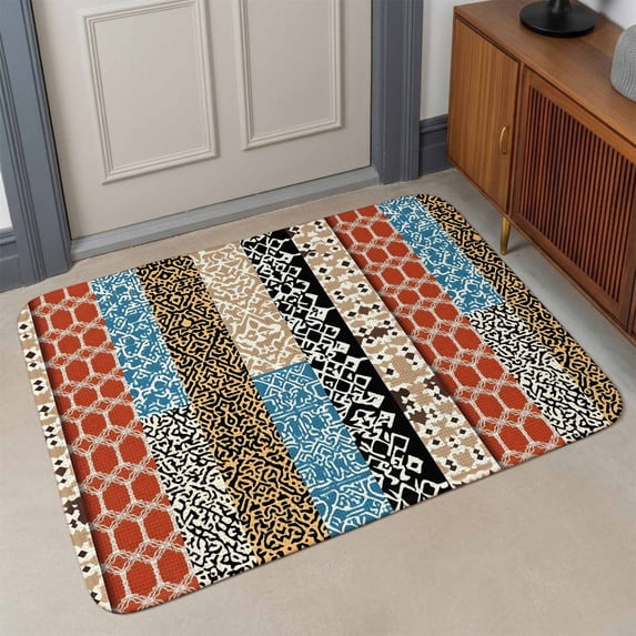 Bohemian Patterns Front Door Mat Indoor Entrance, Colored Seamless ...