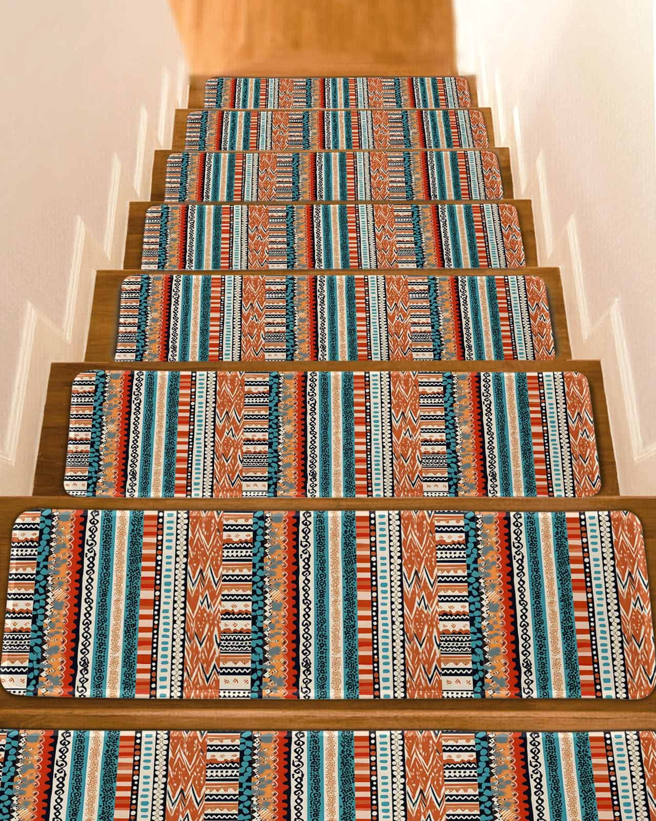 Bohemian Patterns Non-Slip Stair Treads for Wooden Steps, 15 Pack 8x30 ...