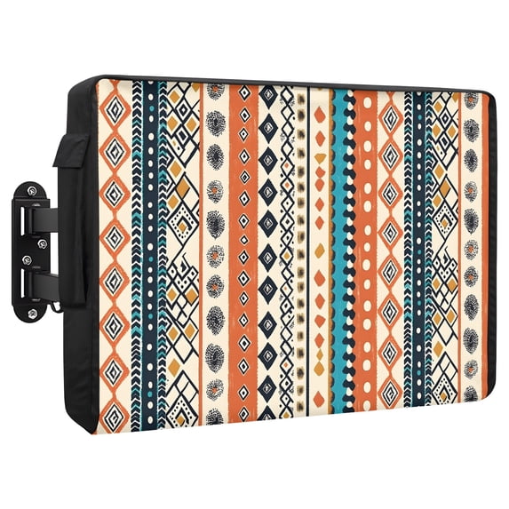 Bohemian Patterns Outdoor TV Cover 40 to 43 Inch Orange Seamless ...