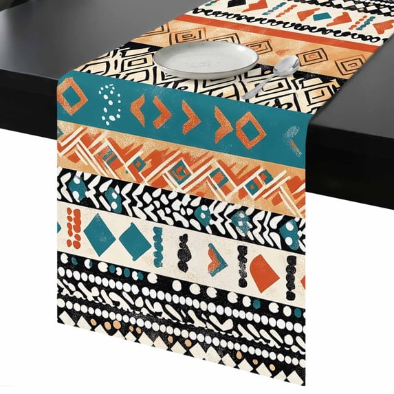 Bohemian Patterns Table Runner 13x36 Inch Coloed Seamless Stitching ...