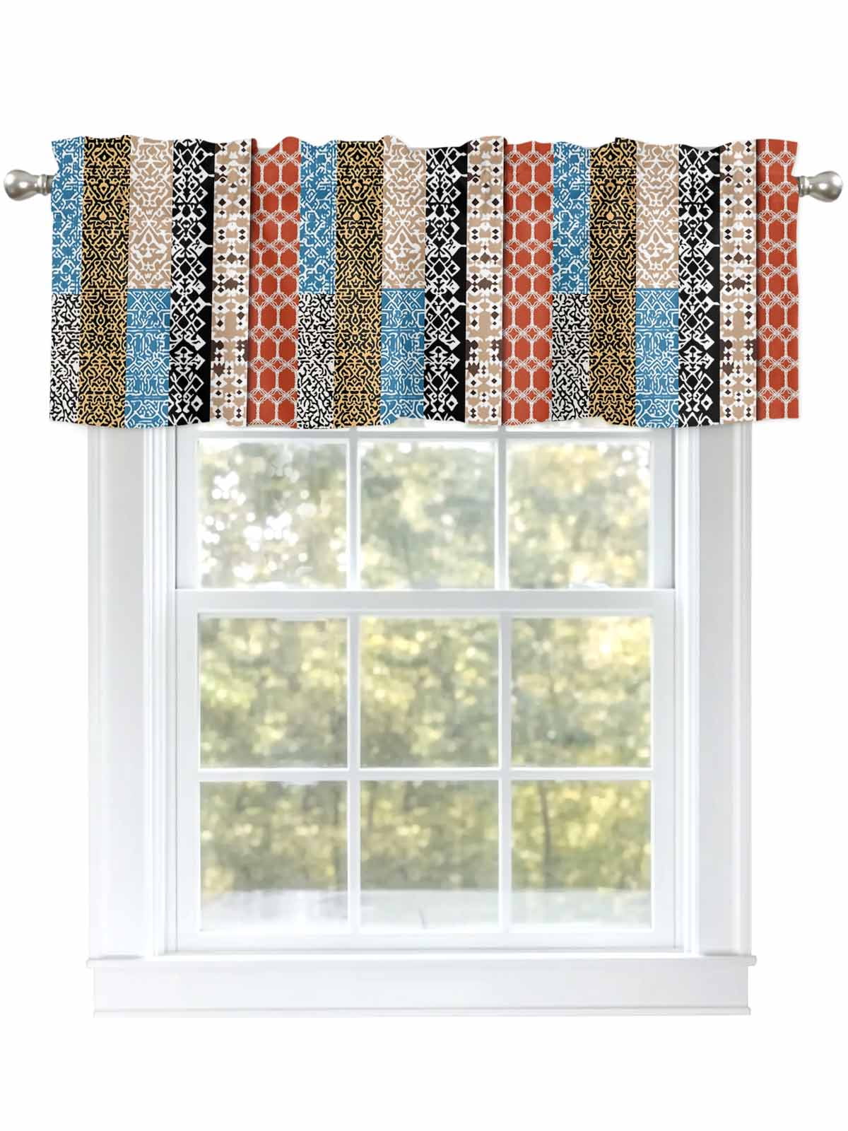 Bohemian Patterns Valances for Windows Colored Seamless Stitching ...