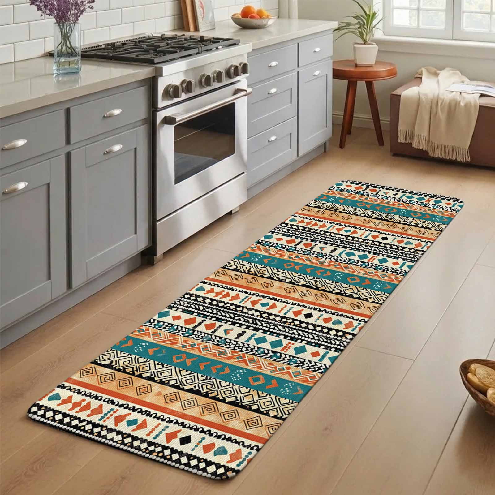 Bohemian Patterns Washable Runner Rug 1.4x4 ft Coloed Seamless ...