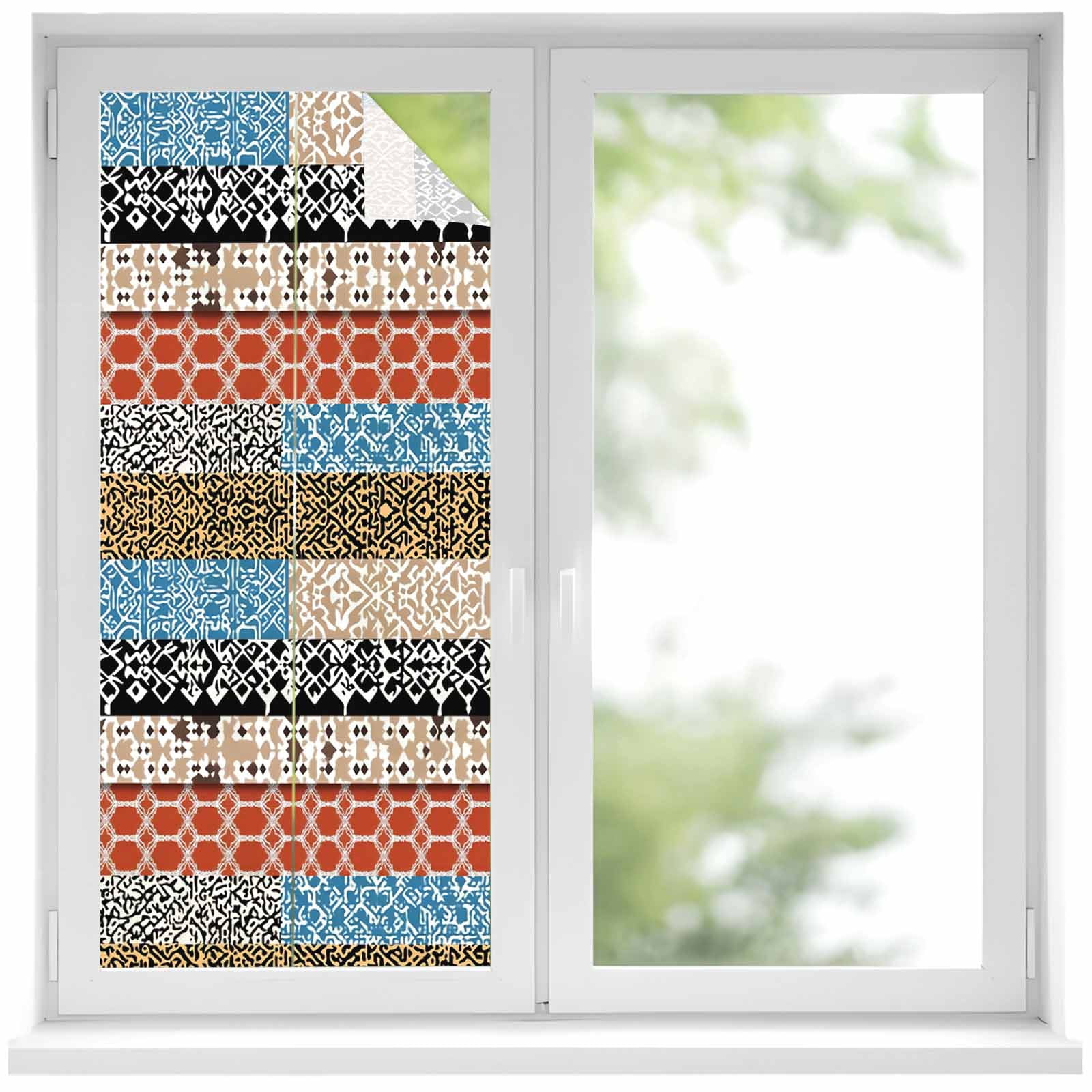 Bohemian Patterns Window Privacy Film Colored Seamless Stitching ...