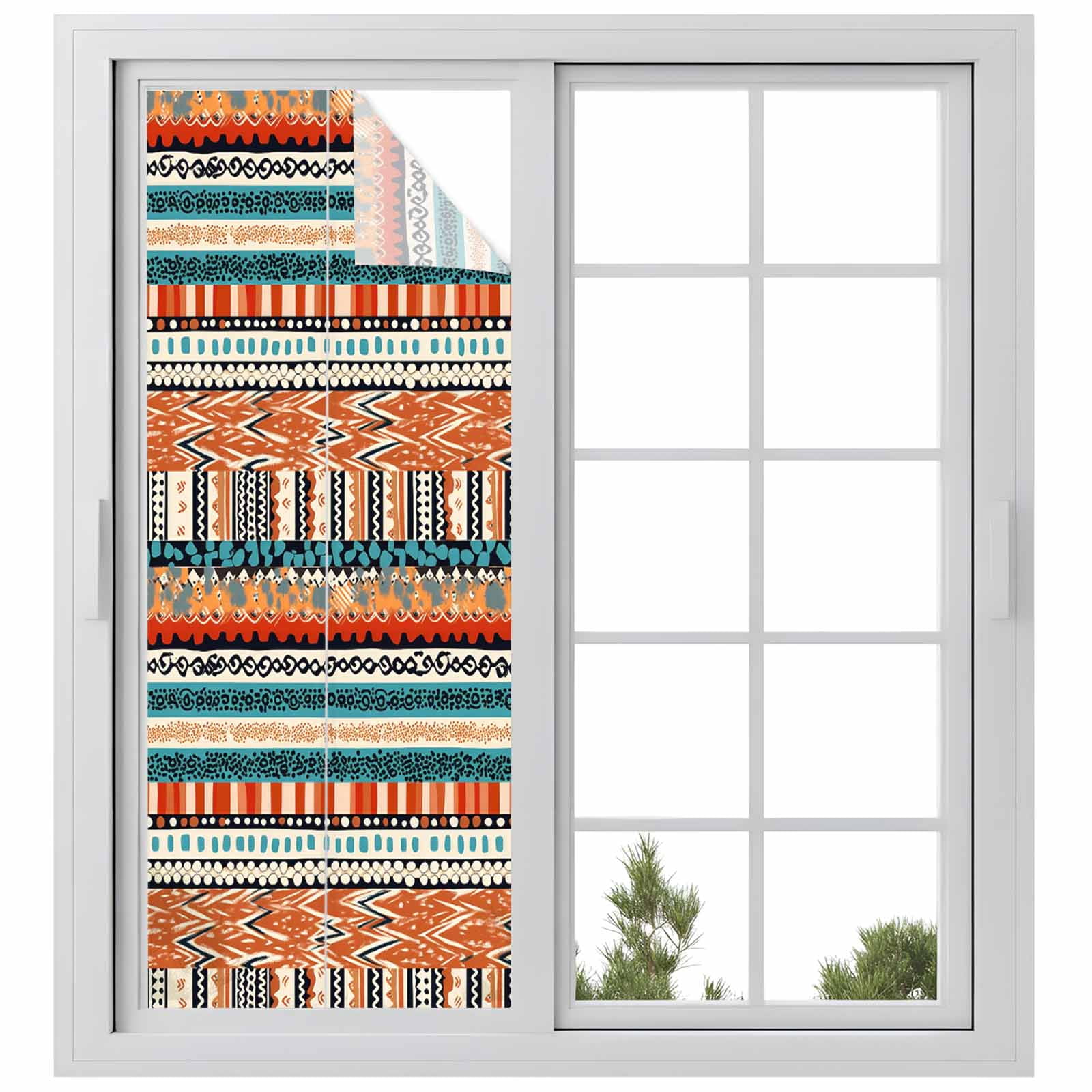 Bohemian Patterns Window Privacy Film Retro Seamless Stitching ...