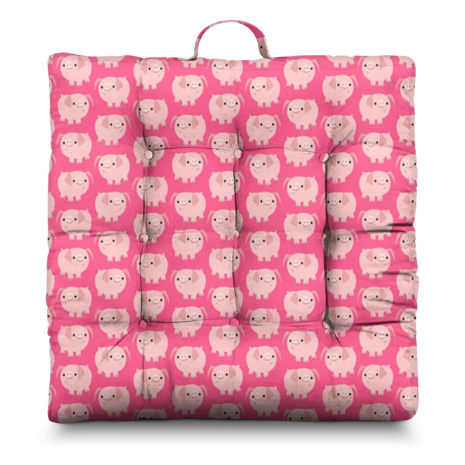 Bohemian Pig Print Floor Cushion - Large Square Meditation Seat with ...
